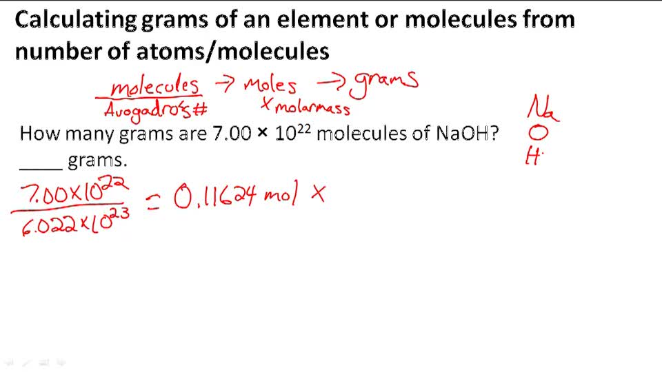 Combining the molar mass and mole concept - Example 2 ( Video ...