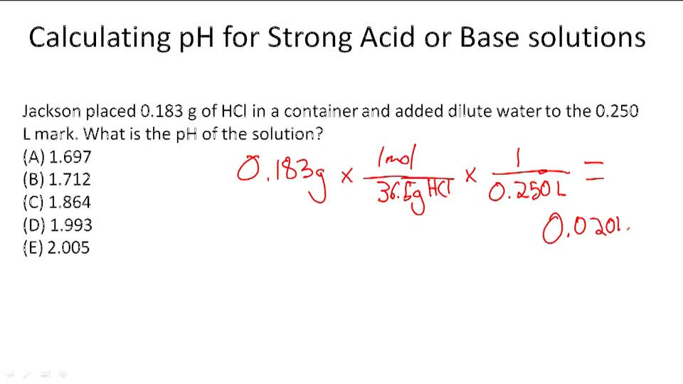 Strong Acids and Bases - Example 2 ( Video ) | Chemistry | CK-12 Foundation