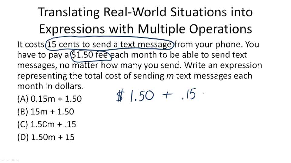 Translating Real-World Situations into Expressions - Example 2 ( Video ...