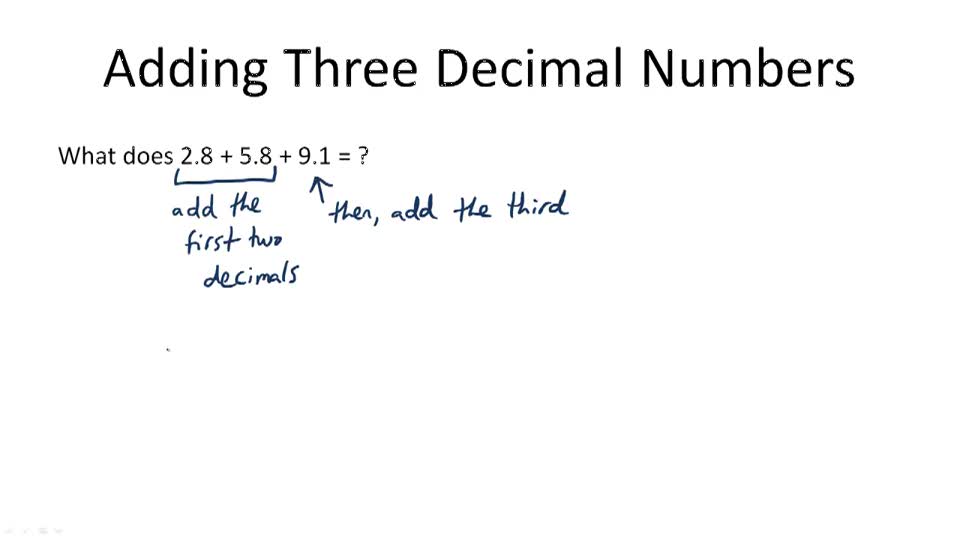 Adding Decimal Numbers - Example 3 ( Video ) | Algebra | CK-12 Foundation