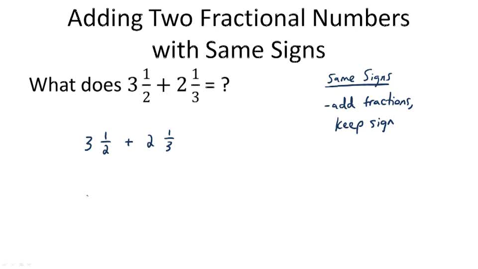 Adding Fractional Numbers - Example 1 ( Video ) | Algebra | CK-12 ...