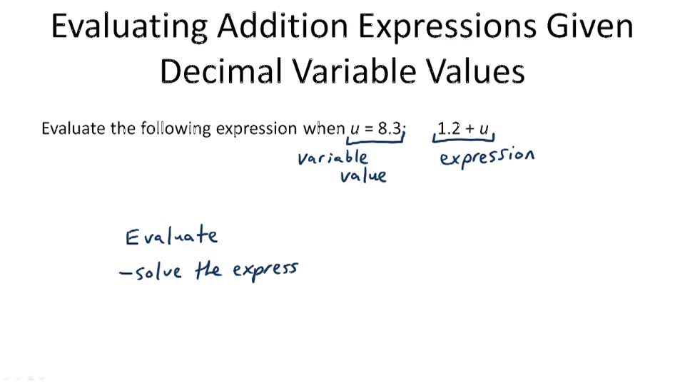 Evaluating Addition Expressions - Example 2 ( Video ) | Algebra | CK-12 ...