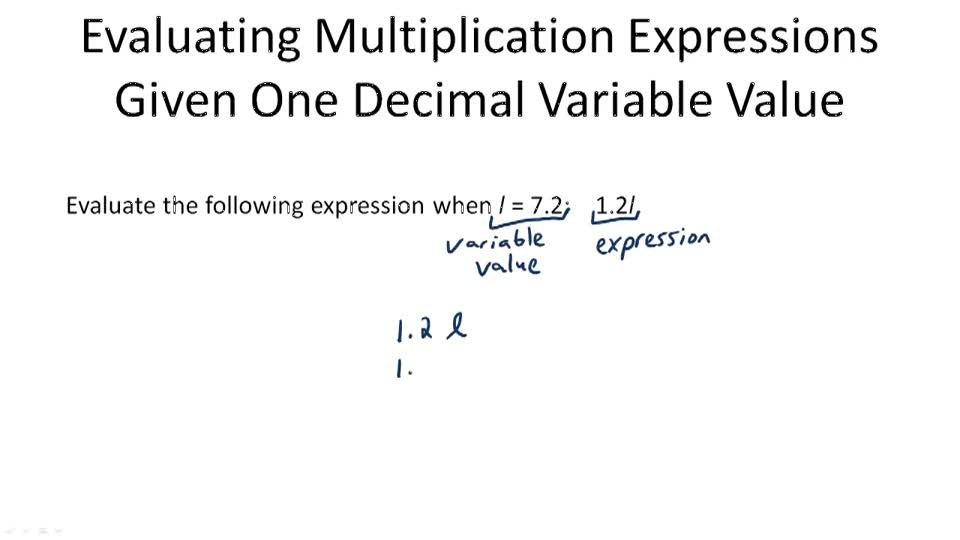 Evaluating Multiplication Expressions (One Variable Value Given ...