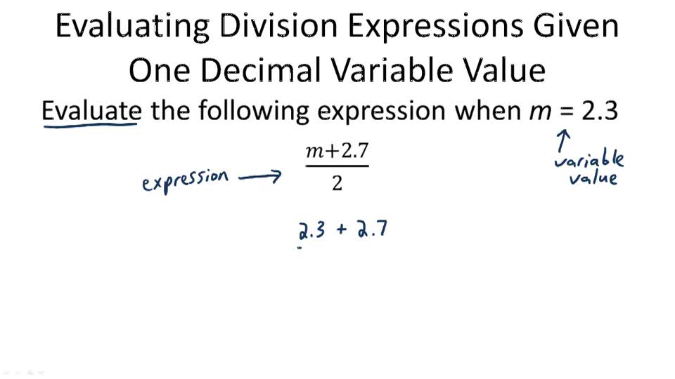 Evaluating Division Expressions (One Variable Value Given) - Example 2 ( Video ) | Algebra | CK ...
