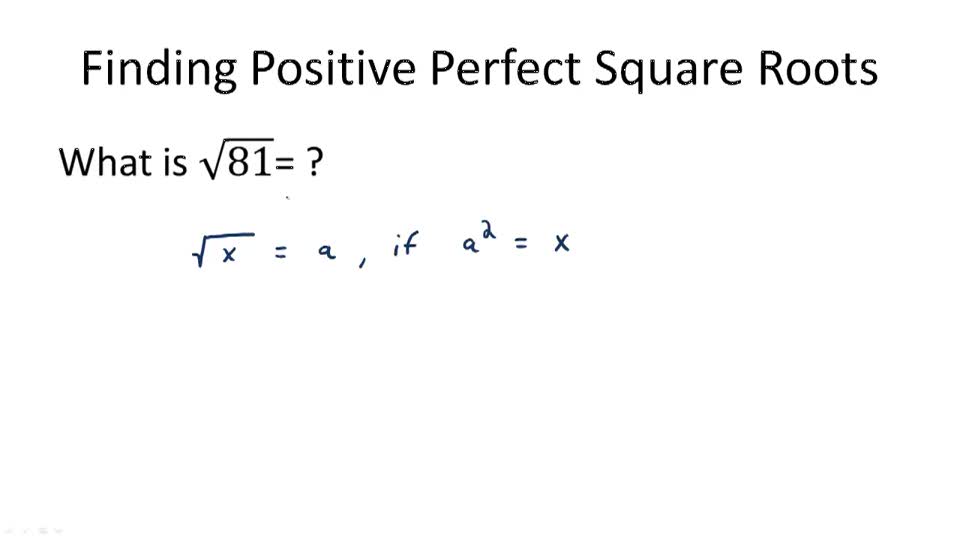 Finding Perfect Square Roots - Example 1 ( Video ) | Arithmetic | CK-12 ...