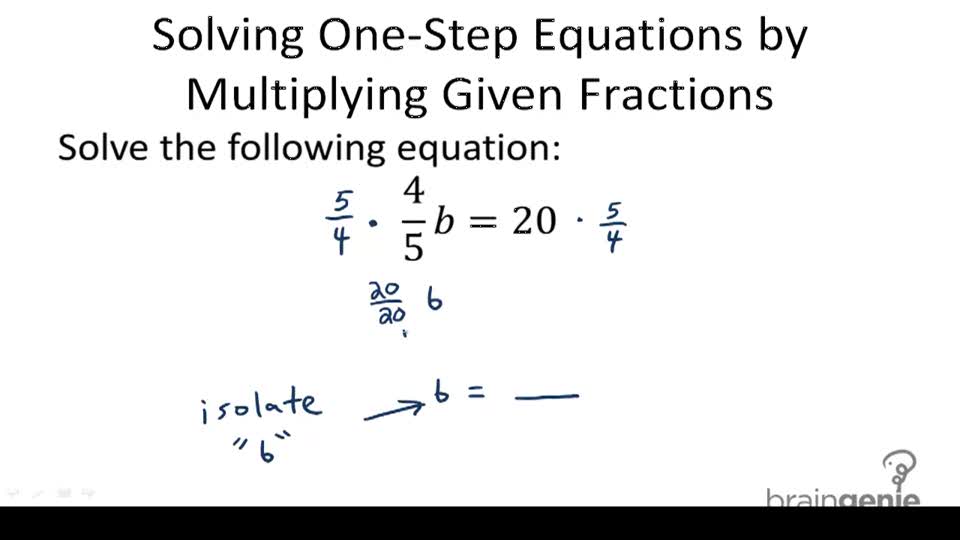 Solving One-Step Equations by Multiplying - Example 3 ( Video ...