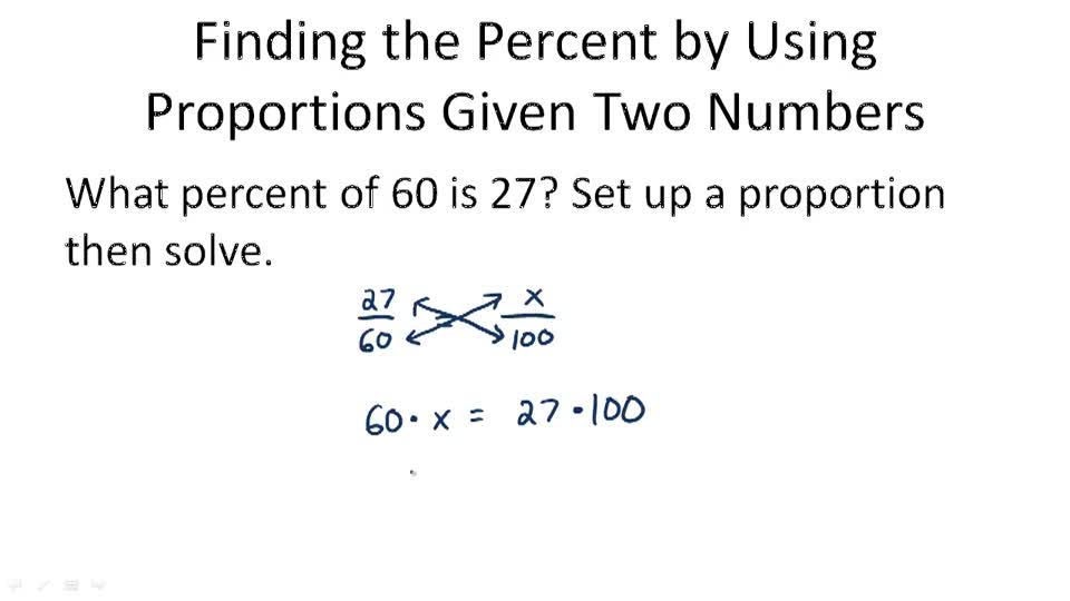 Finding Percents by Using Proportions - Example 1 ( Video ) | Algebra ...