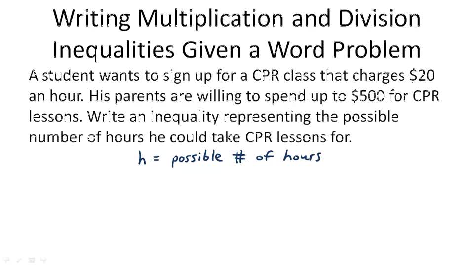 Solving Problems Involving Inequalities Using Multiplication and ...