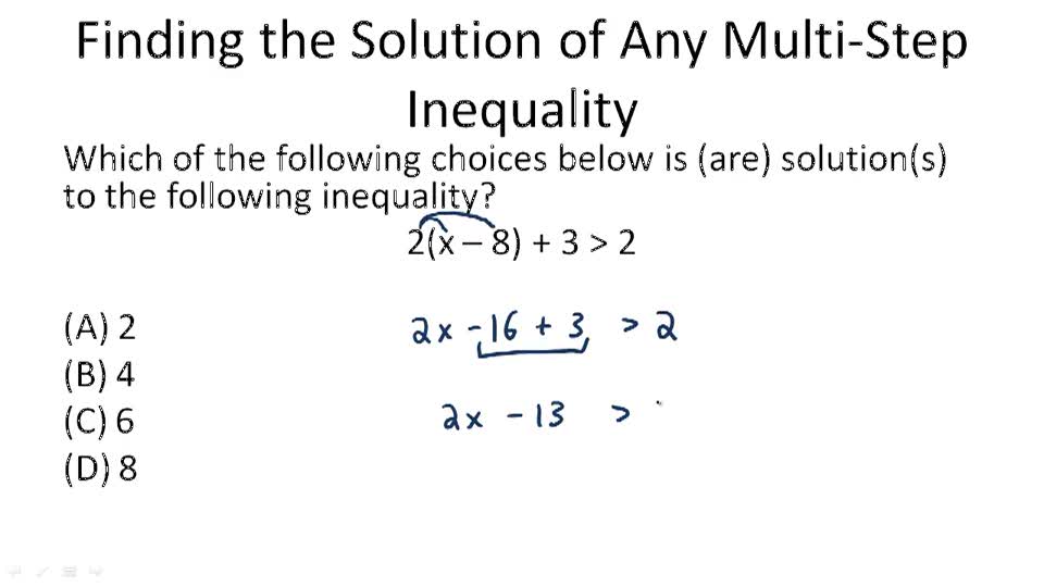 Identifying Inequality Solution Types - Example 2 ( Video ) | Algebra ...