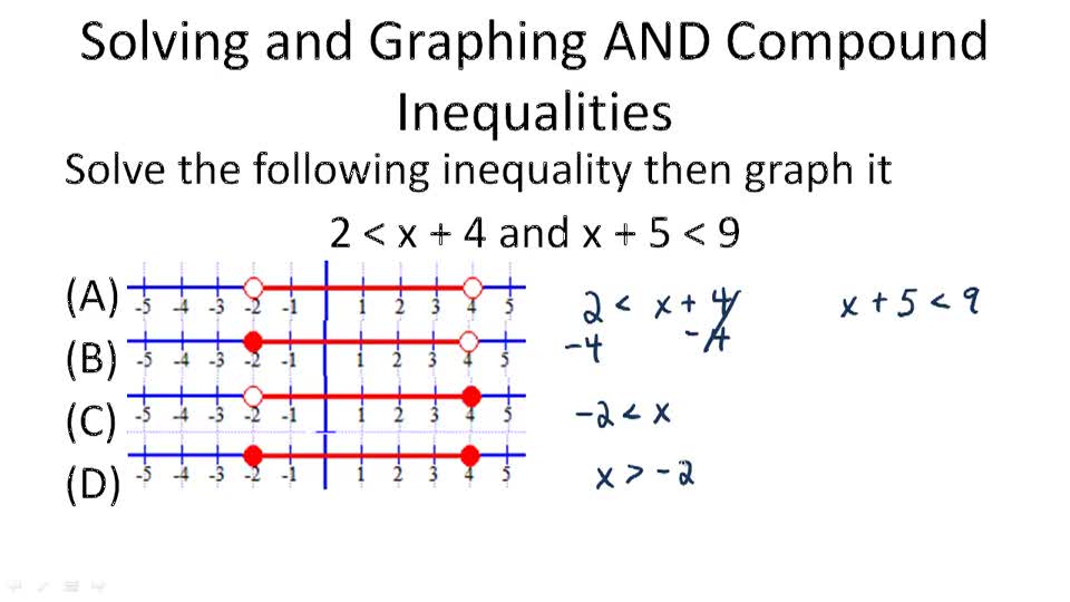 Solving Compound Inequalities Example 1 Video Algebra CK 12