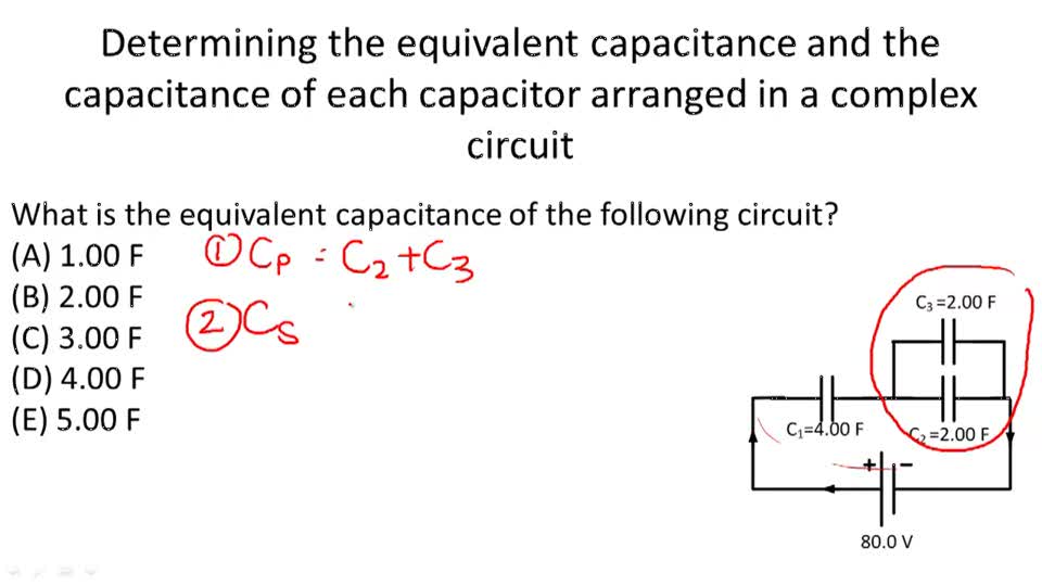 RC Circuits 3: Capacitors in Complex Circuits - Example 1 ( Video ...