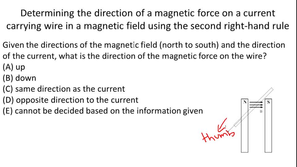 Second Right-Hand Rule: Direction of Magnetic Forces - Example 2 ...