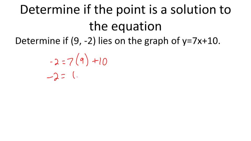 Determining Solution Points and Finding x-intercepts and y-intercepts ...