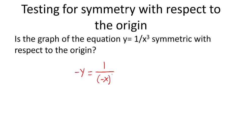 Testing for and Using Symmetry - Example 3 ( Video ) | Algebra | CK-12 ...