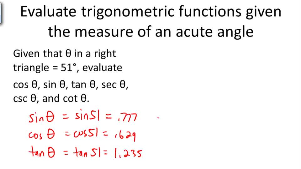 Evaluating Trigonometric Functions - Example 3 ( Video ) | Trigonometry ...