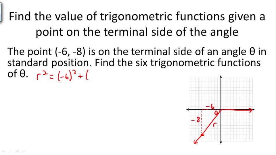 Evaluating Trigonometric Functions of Any Angle - Example 1 ( Video ...