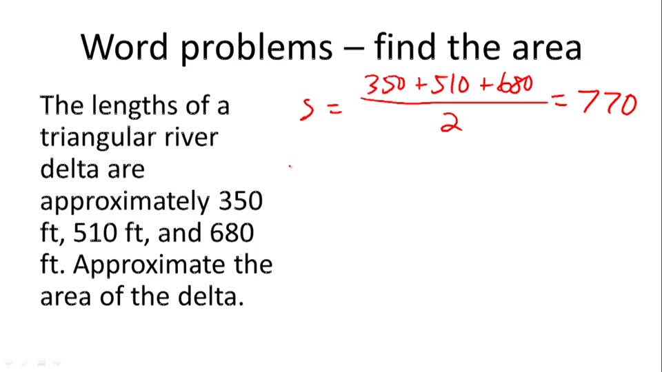 Heron's Area Formula - Example 2 ( Video ) | Trigonometry | CK-12 ...