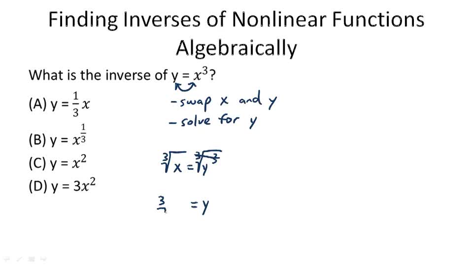 Inverses of Nonlinear Functions - Example 2 ( Video ) | Algebra | CK-12 Foundation