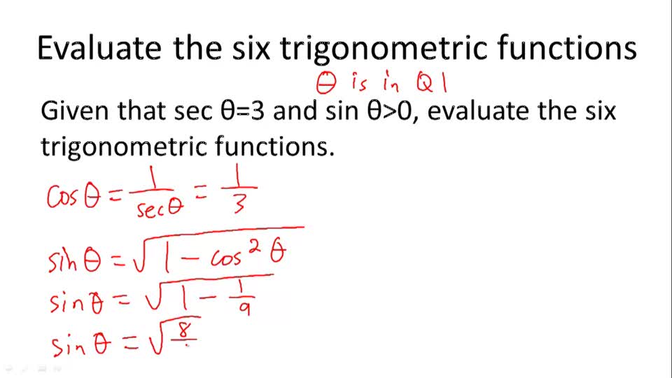 Using Fundamental Trigonometric Identities - Example 1 ( Video ...