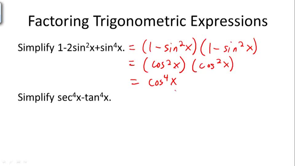 Using Fundamental Trigonometric Identities - Example 3 ( Video ...