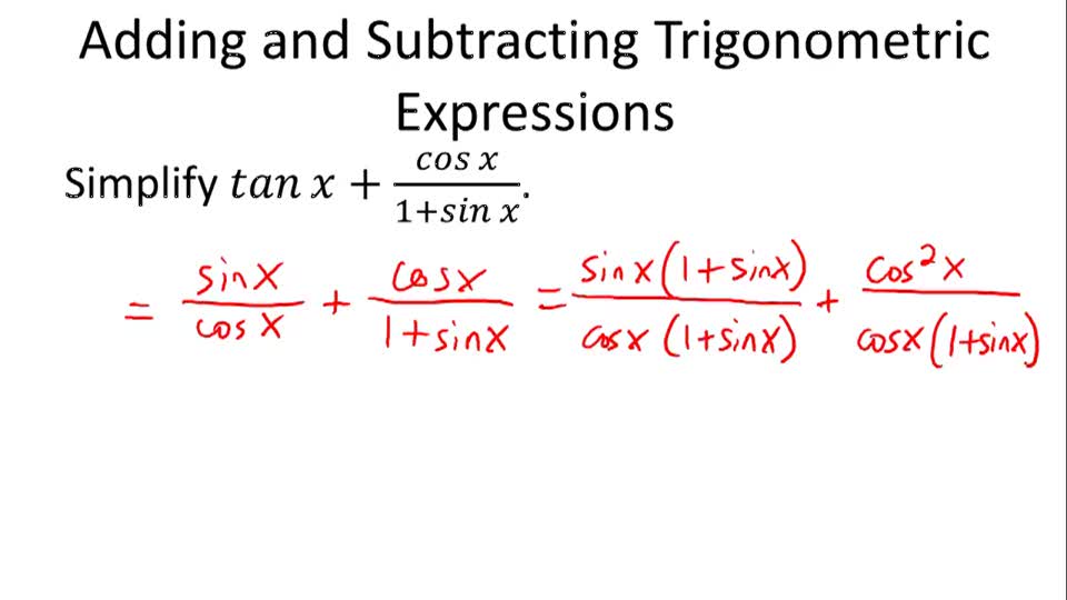 Using Fundamental Trigonometric Identities - Example 5 ( Video ...