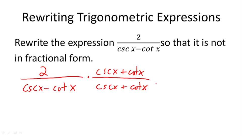 Using Fundamental Trigonometric Identities - Example 6 ( Video ...