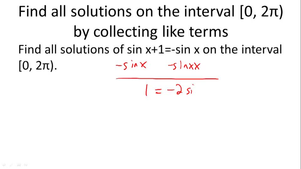 Solving Trigonometric Equations - Example 1 ( Video ) | Trigonometry ...