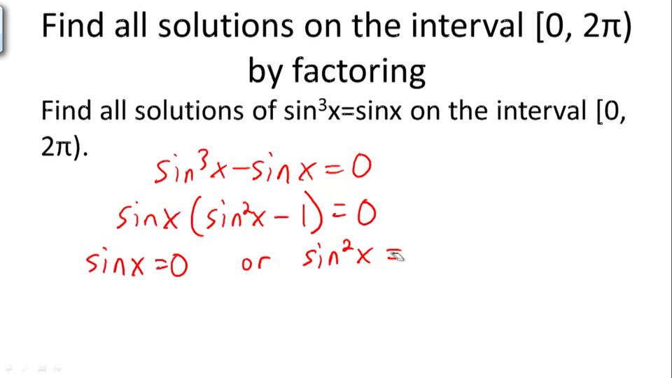 Solving Trigonometric Equations Example 3 Video Trigonometry