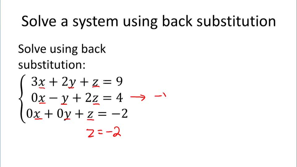 Solving Multivariable Linear Systems - Example 2 ( Video ...