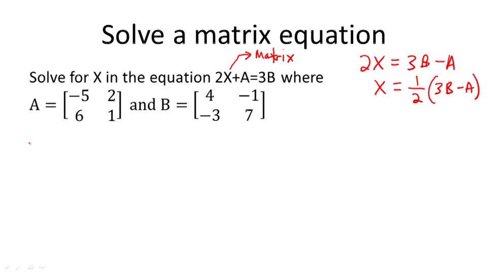 Matrix Addition and Scalar Multiplication - Example 4 ( Video ...