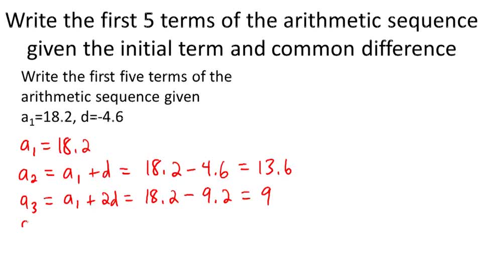 Arithmetic Sequences Example 6 Video Calculus CK 12 Foundation