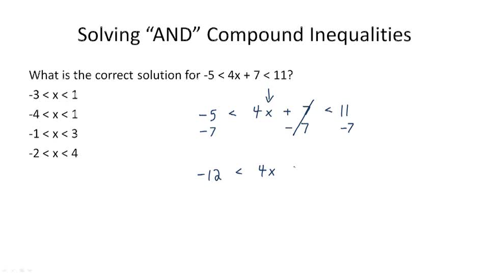 AND" Compound Inequalities - Example 1" ( Video ) | Algebra | CK-12 ...