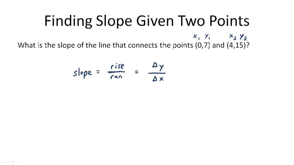 Finding Slope and Rate of Change - Example 2 ( Video ) | Algebra | CK ...