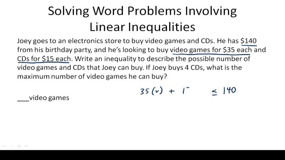 Graphing Linear Inequalities - Example 4 ( Video ) | Algebra | CK-12 Foundation