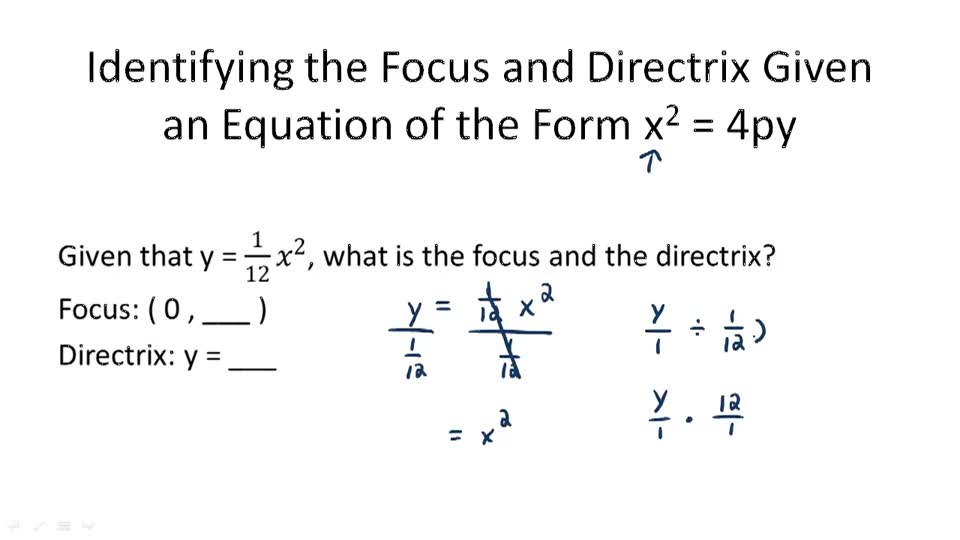 Parabolas of the Form x^2 = 4py - Example 2 ( Video ) | Calculus | CK ...
