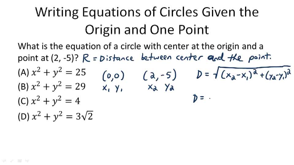 Writing Equations of Circles - Example 2 ( Video ) | Geometry | CK-12 ...