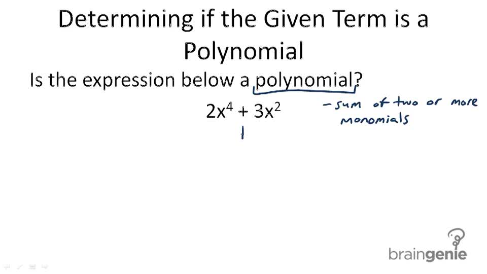 Identifying and Classifying Polynomials - Example 1 ( Video ) | Algebra ...
