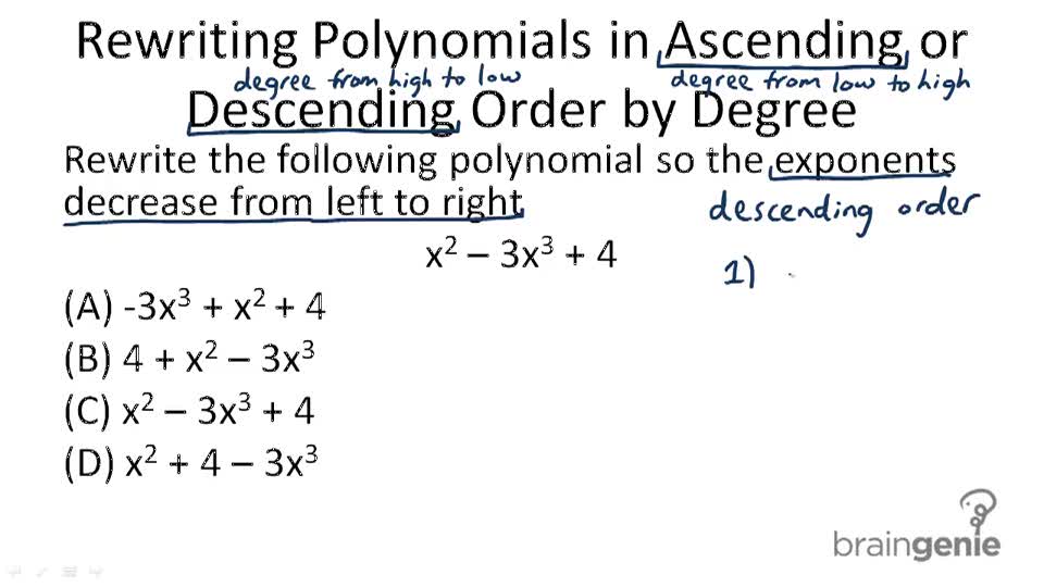 Identifying and Classifying Polynomials - Example 4 ( Video ) | Algebra ...
