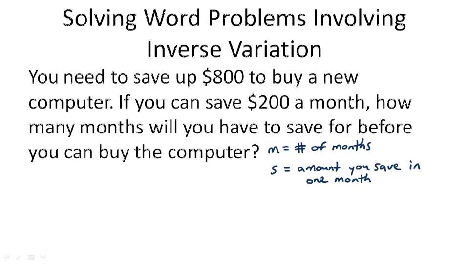 Inverse Variation Problems