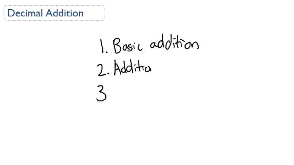 Overview of Decimal Addition ( Video ) | Arithmetic | CK-12 Foundation