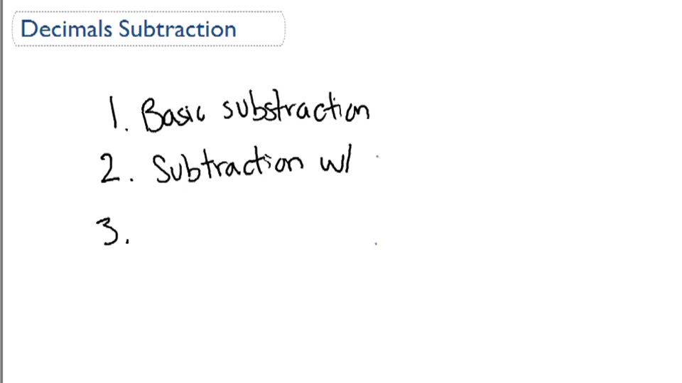 Decimals Subtraction - Overview ( Video ) | Arithmetic | CK-12 Foundation
