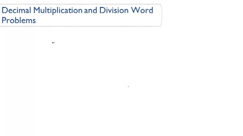 Decimal Multiplication and Division Word Problems - Overview ( Video ...