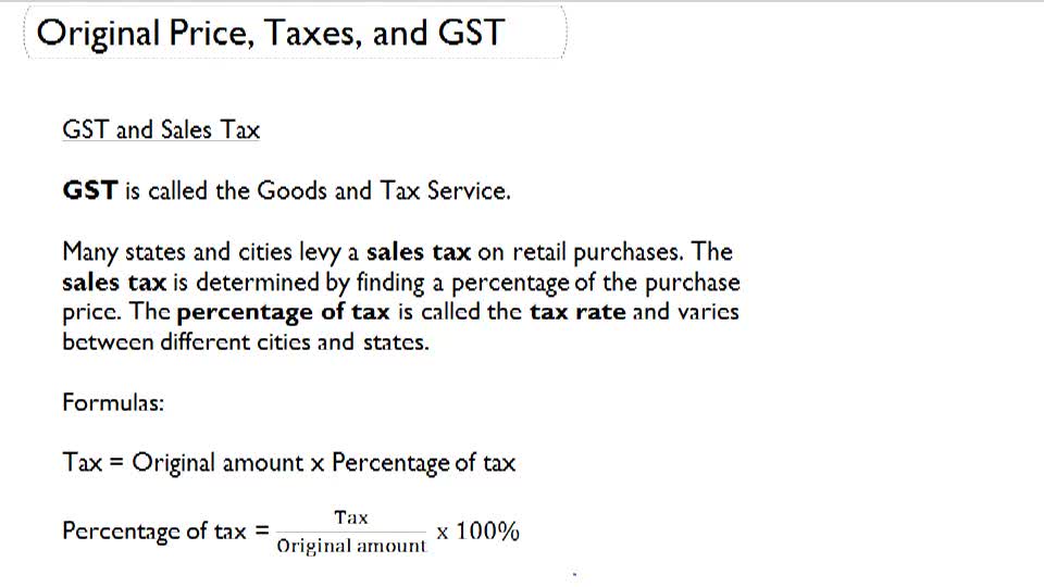 Market Price, Taxes, and GST - Overview ( Video ) | Arithmetic | CK-12 ...