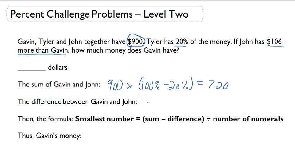 Percent Challenge Problems - Level Two - Overview ( Video ...