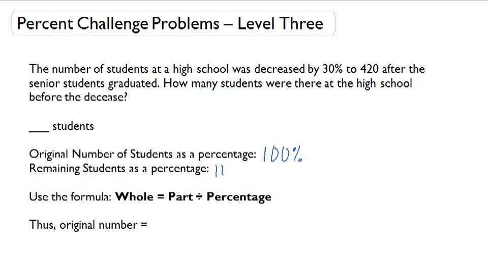Percent Challenge Problems - Level Three - Overview ( Video ...