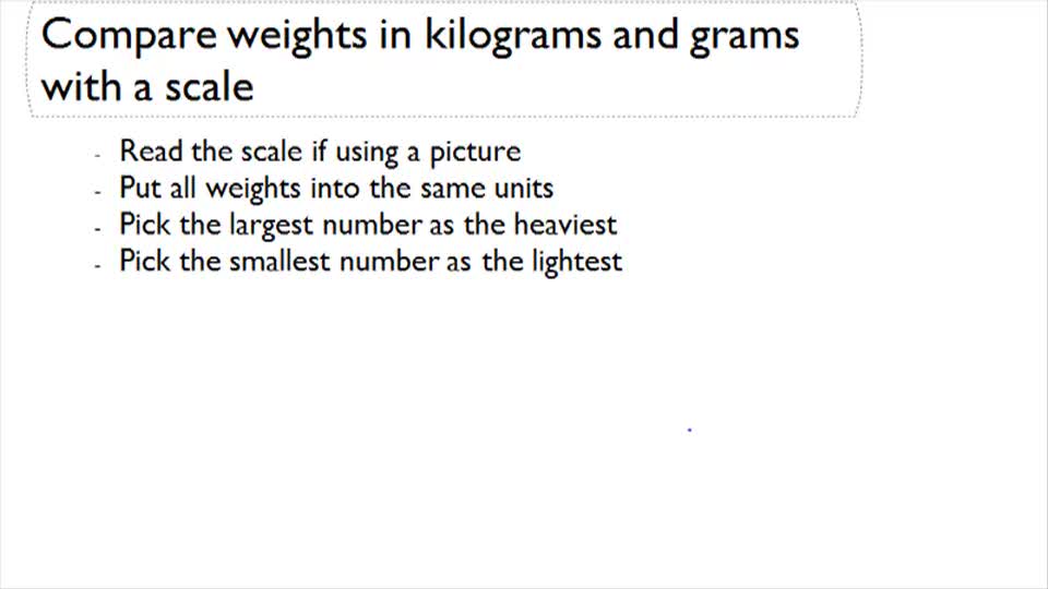 Overview of Comparison of Weights (Metric Units) ( Video ...