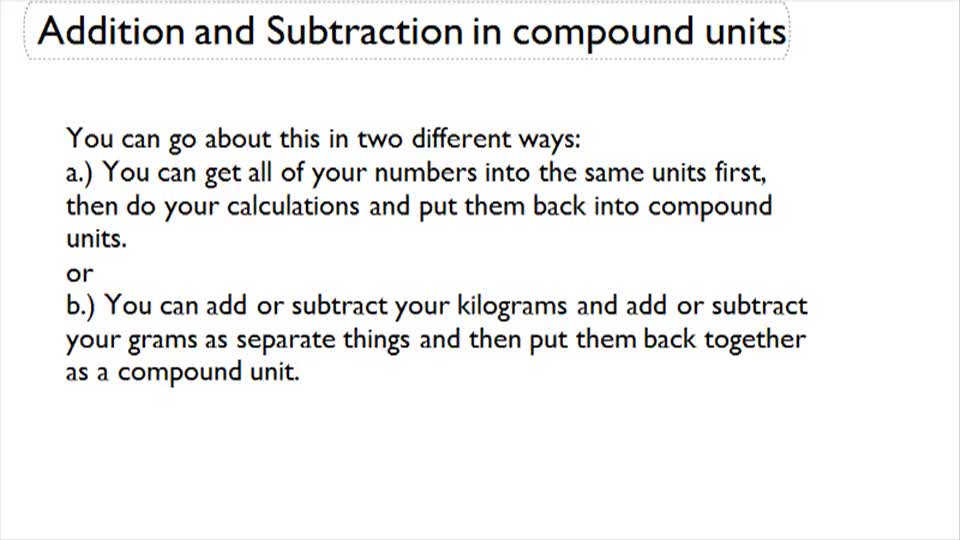 Overview of Addition and Subtraction of Weights (Metric Units) ( Video ...