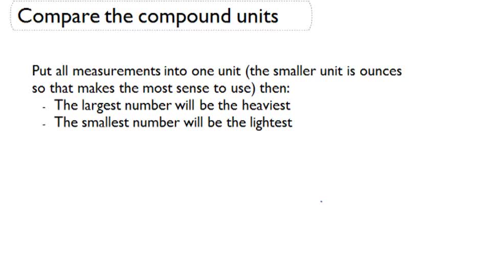 Overview of Comparison of Weights (English Units) ( Video ...