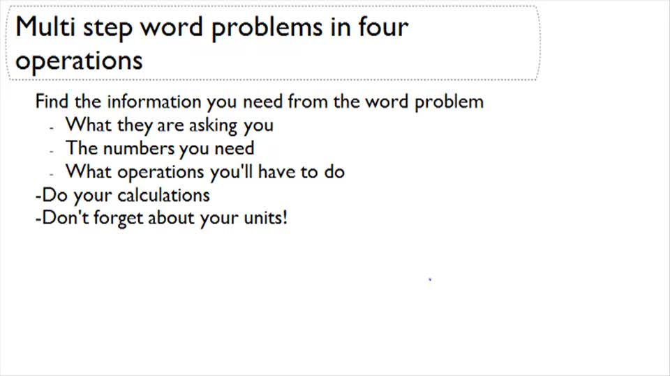 Multi-step word problems in four operations - Overview ( Video ...