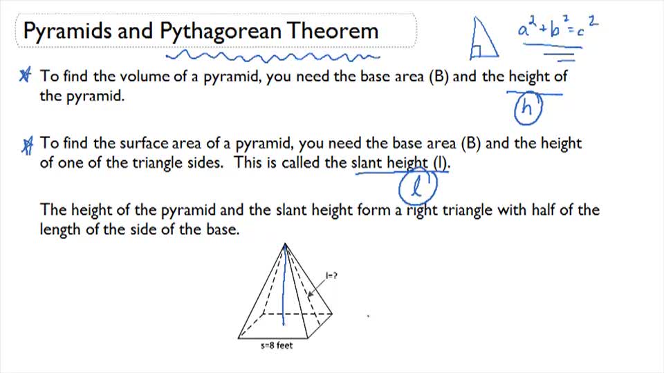 Pyramids and Pythagorean Theorem - Overview ( Video ) | Geometry | CK-12 Foundation